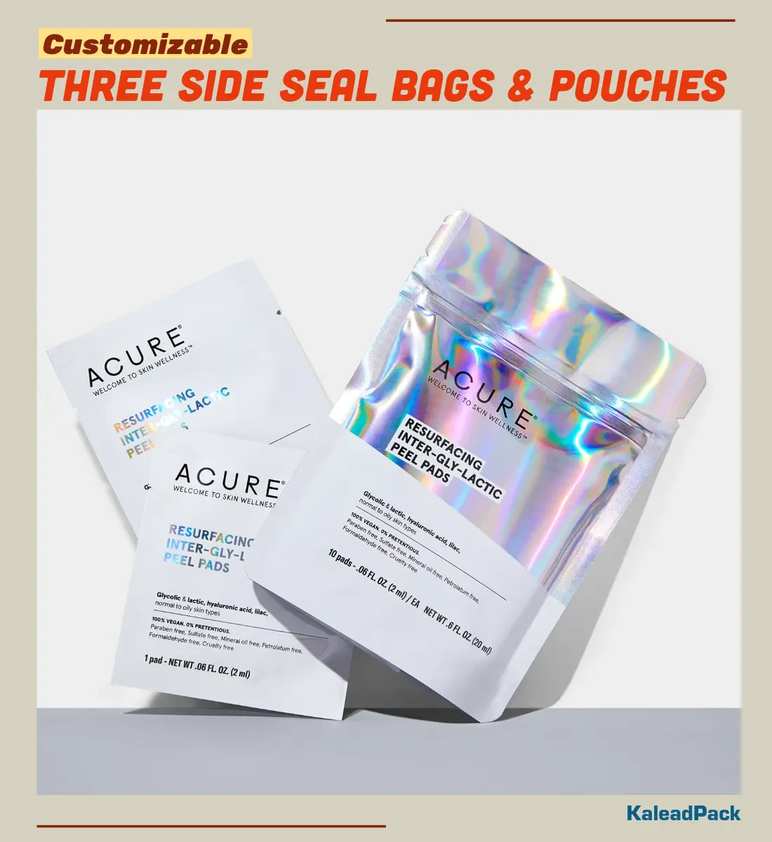 Three Side Seal Pouch | Custom Printing Three Side Seal Bag